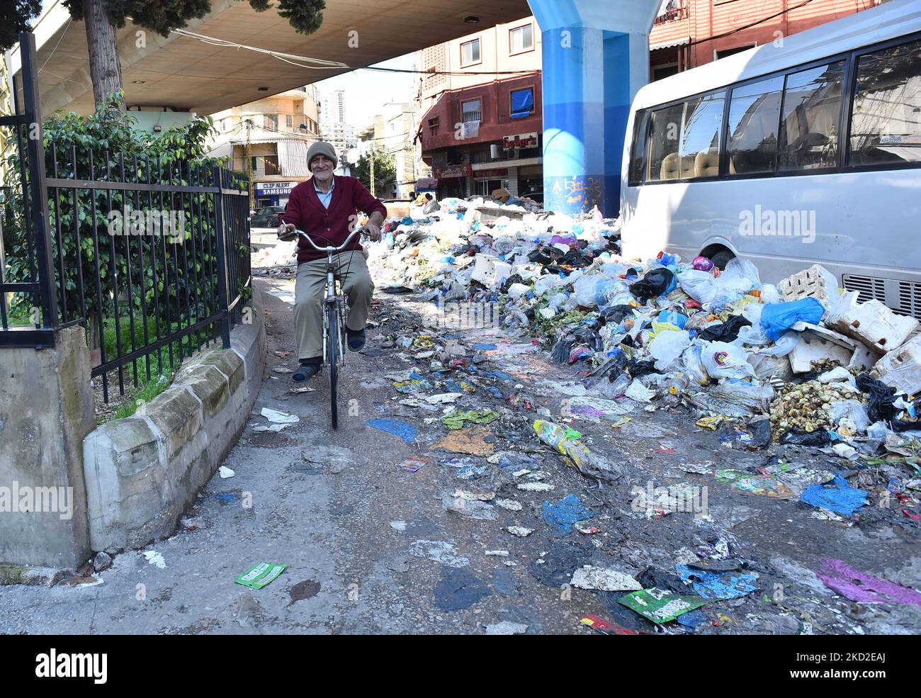 The strike of waste collectors in Lebanon because of the low salaries ...