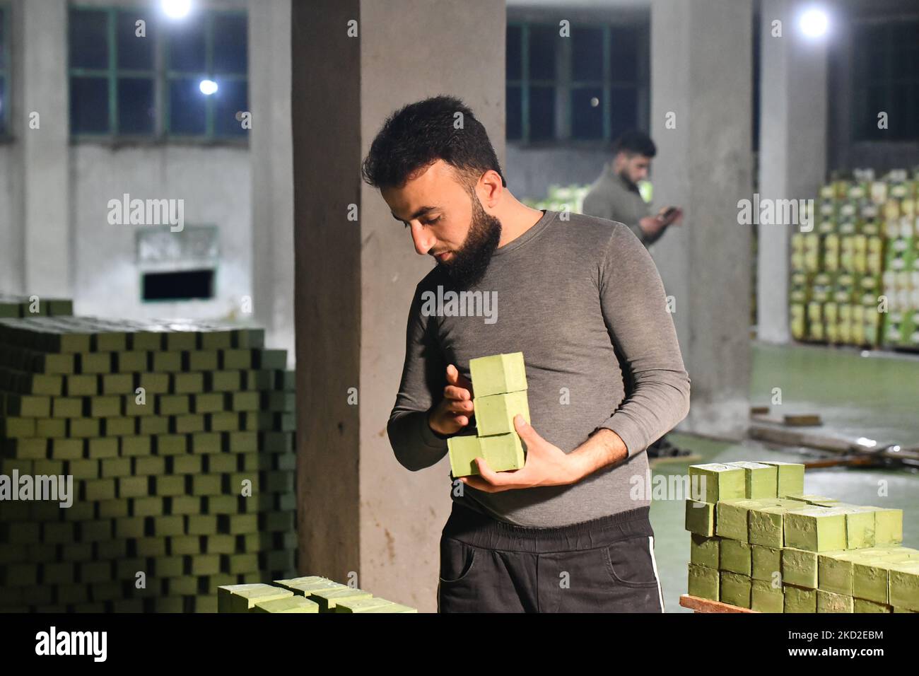 A factory for the manufacture of laurel soap in Afrin in the ...