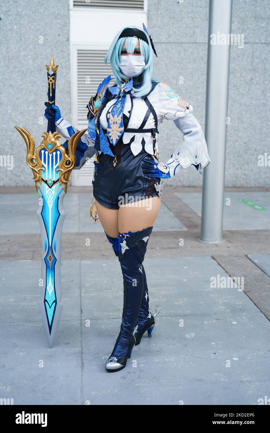 cosplayer poses during the 'Japan Weekend Madrid 2022' fair at IFEMA on ...