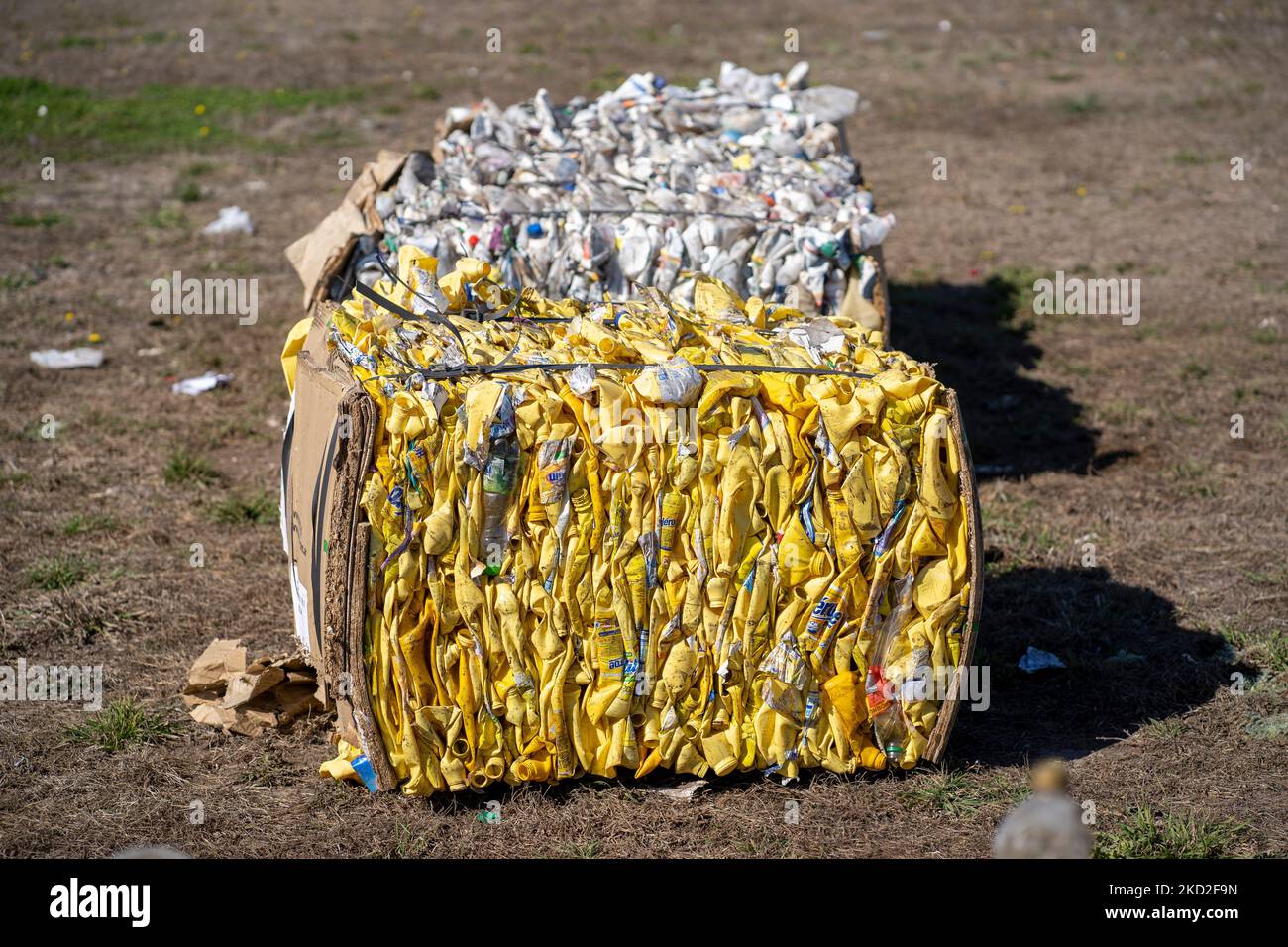 The compacted garbage for disposal in a waste processing plant Stock ...