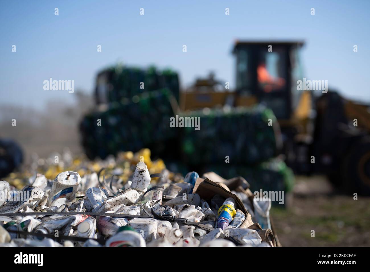 The compacted garbage for disposal in a waste processing plant Stock ...
