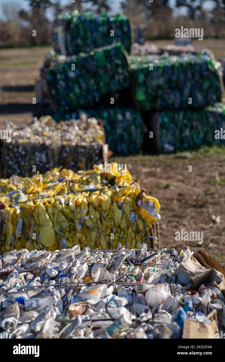 The compacted garbage for disposal in a waste processing plant Stock ...
