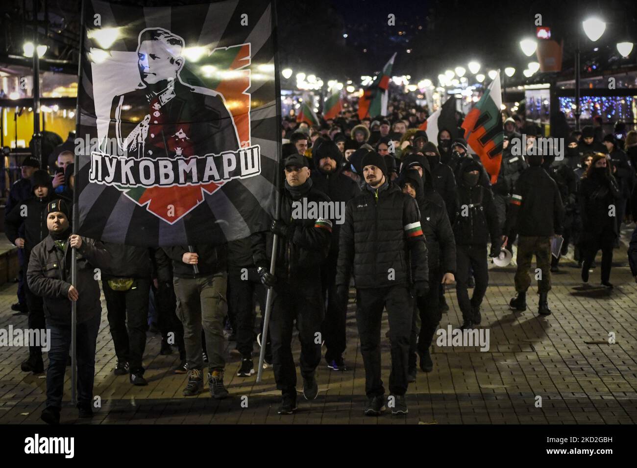 Far-right groups and nationalists carry torches and march to ...
