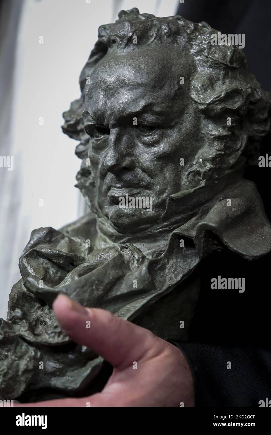 Goya figure in the press room during the 36th annual Goya Film Awards ...