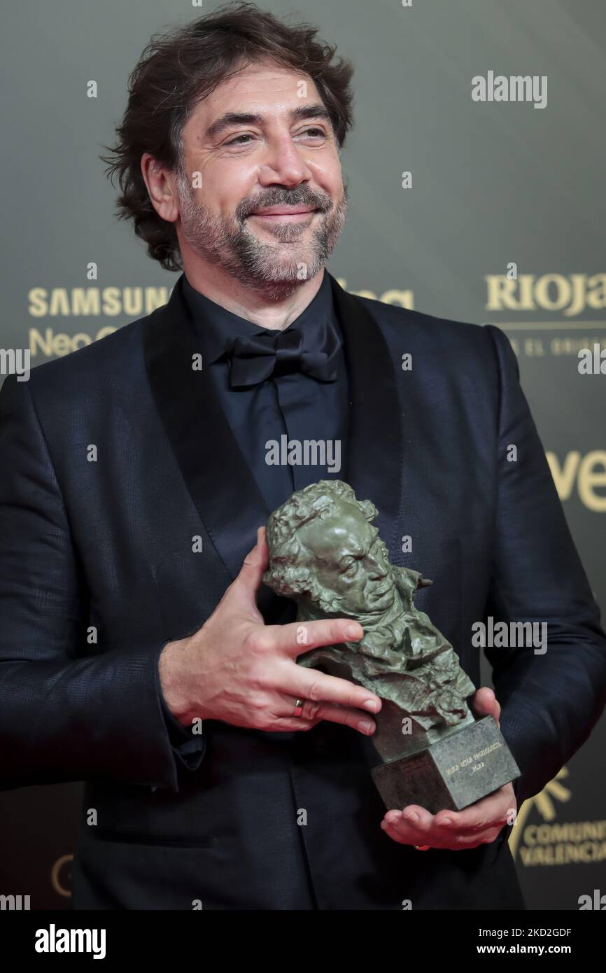 Actor Javier Bardem in the press room during the 36th annual Goya Film ...