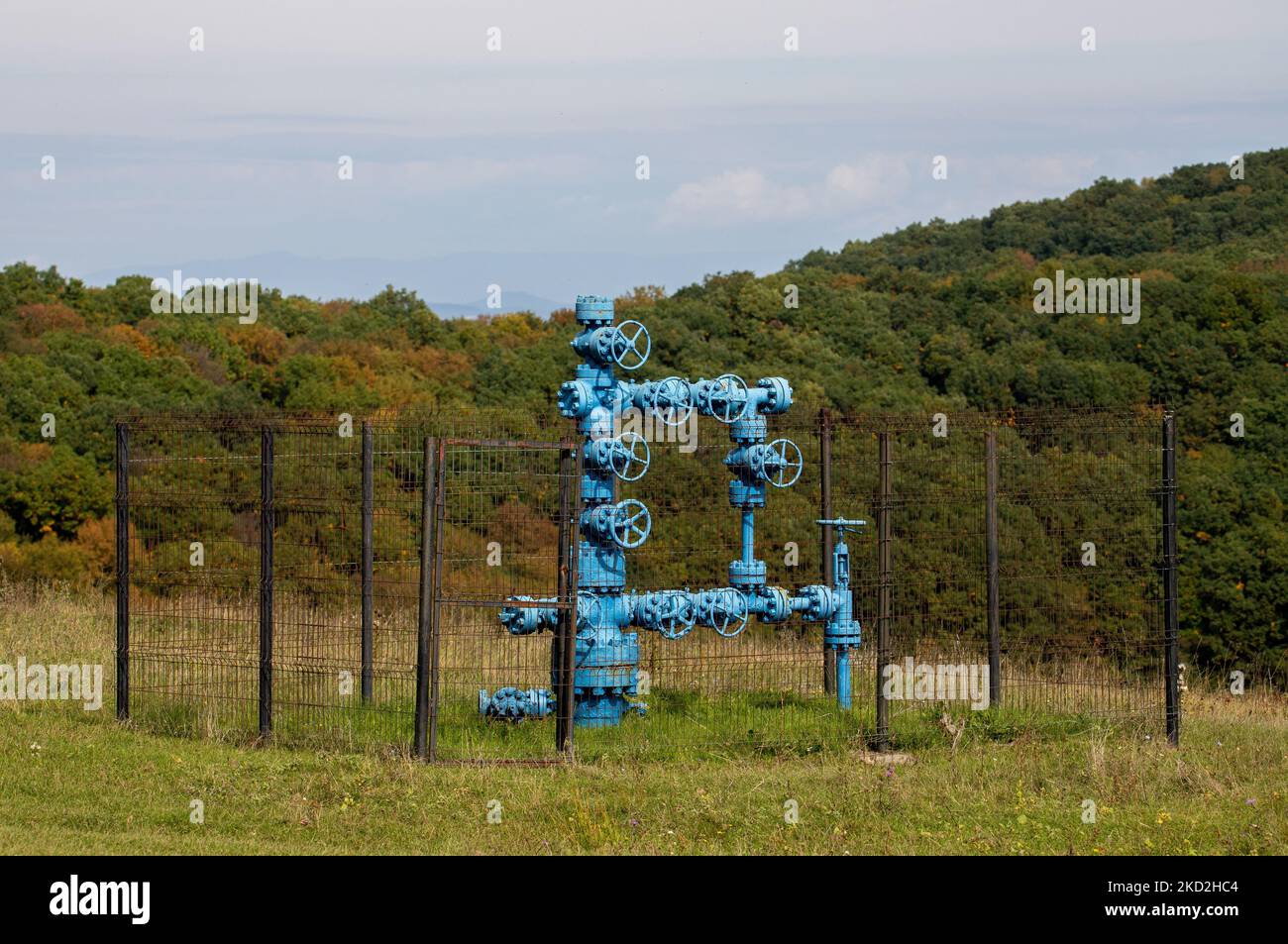 a gas capture installation in the field, petrol Stock Photo - Alamy
