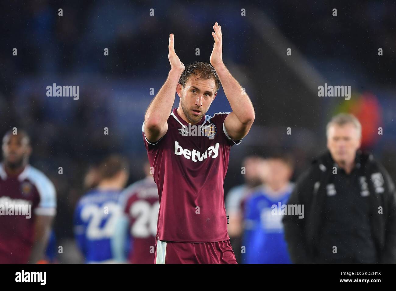 Craig Dawson of West Ham United applauds the Hammers supporters during ...