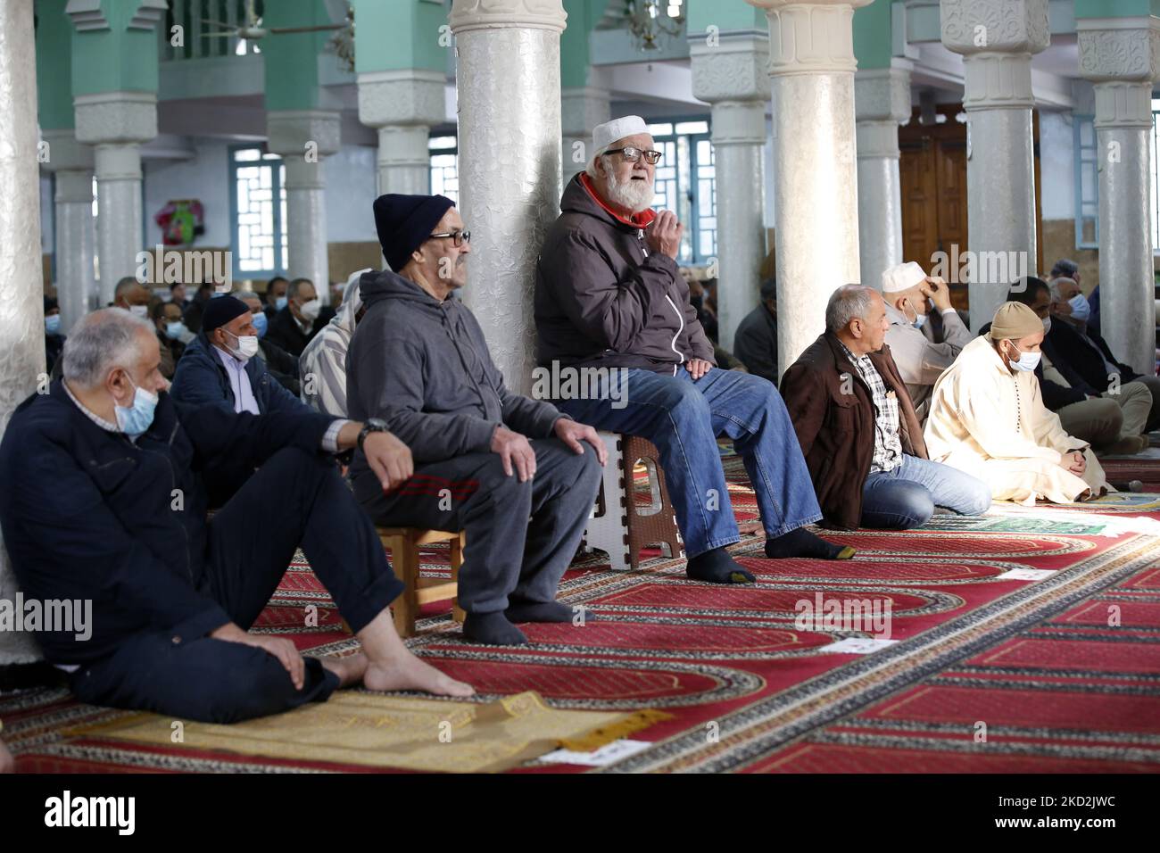 Algerian people pray for rain in Algiers, Algeria on February 12, 2022 ...