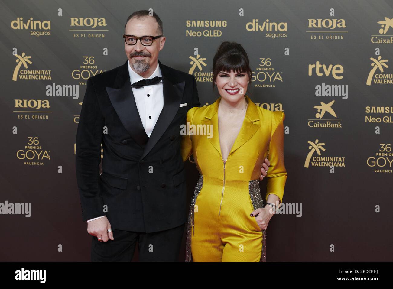 Fele Martinez, Monica Regueiro attends the Goya cinema Awards 2022 red ...