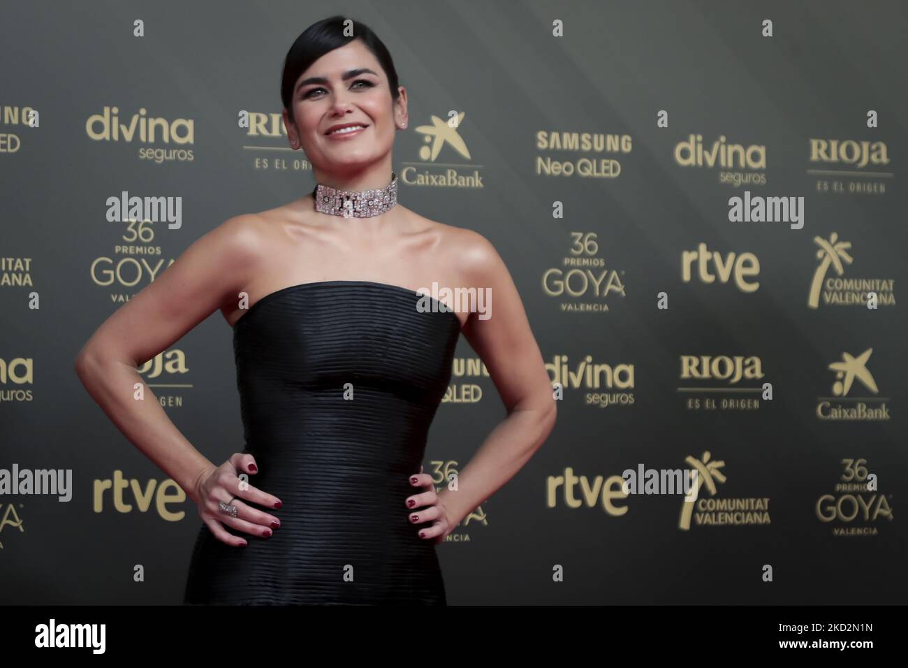 Elena Sanchez poses during red carpet a prelude to the Goya Awards 2022 ...