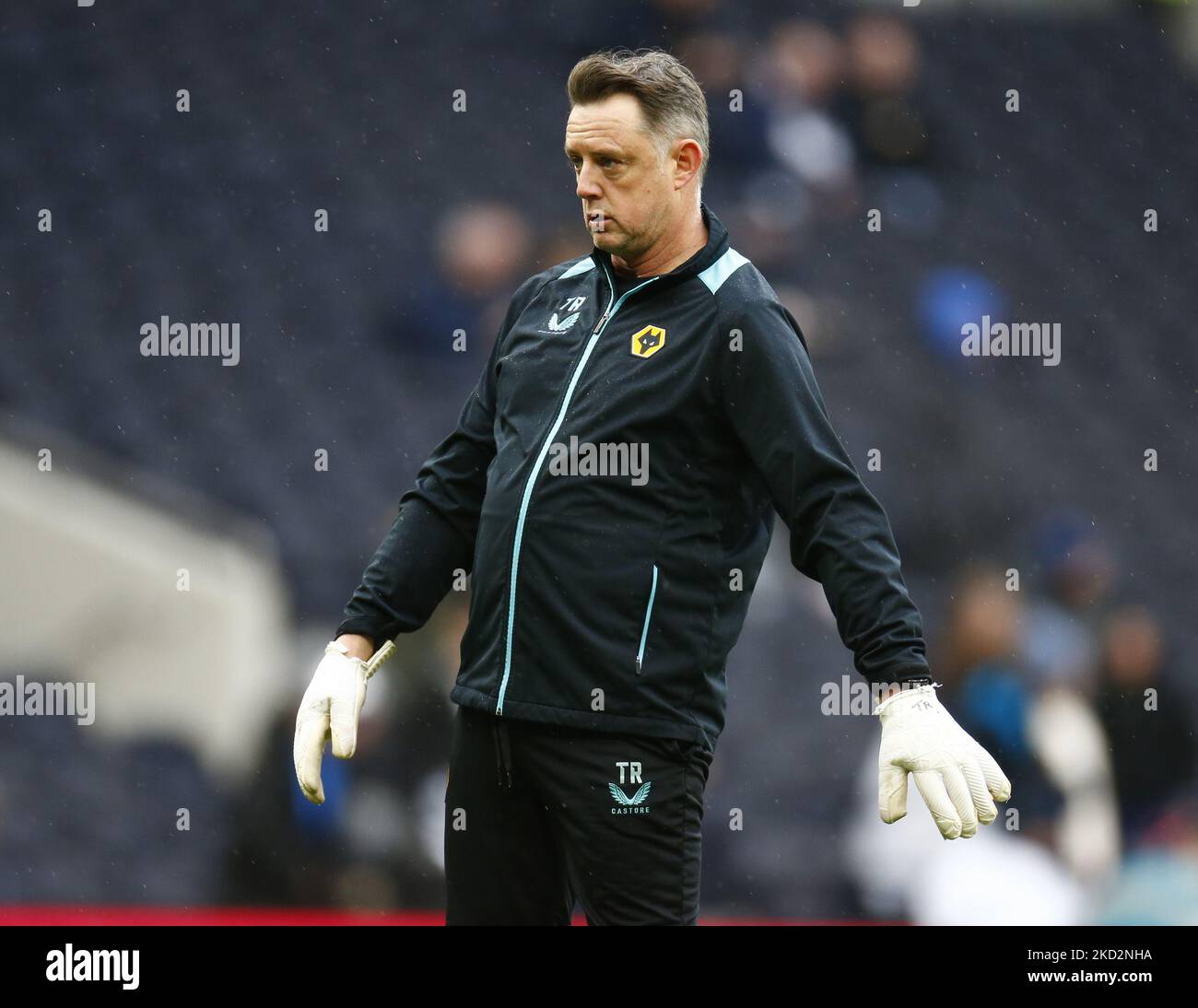 Tony Roberts Goalkeeper Coach during the pre-match warm-up during ...