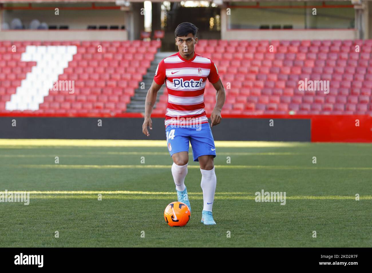 Matias Arezo, uruguayan footballer, during his presentation as a new ...