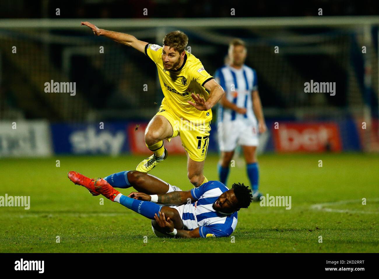 Sam Foley of Tranmere Rovers and Omar Bogle of Hartlepool United in ...