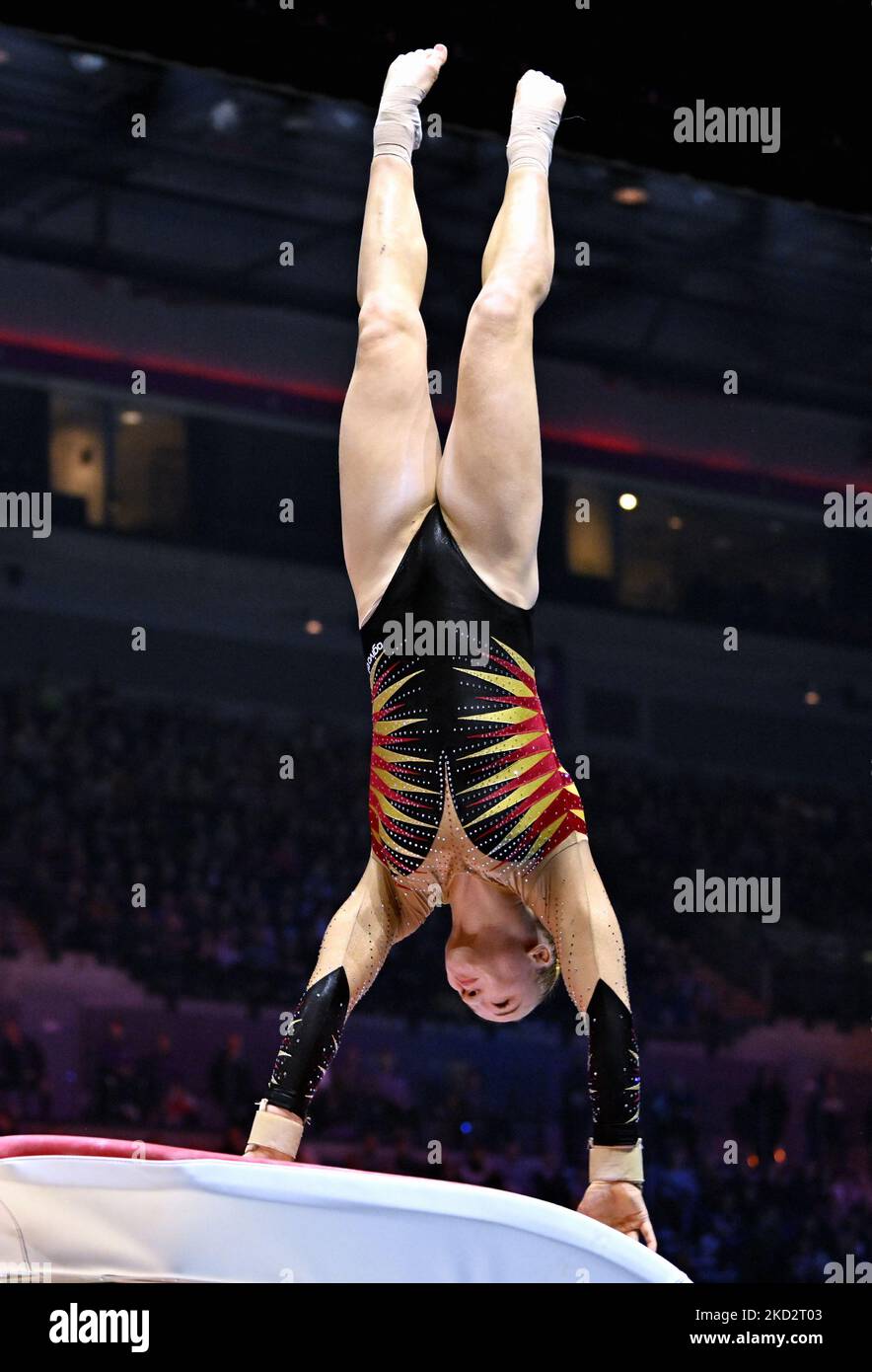Belgian Lisa Vaelen pictured in action during the Women's Vault Final ...