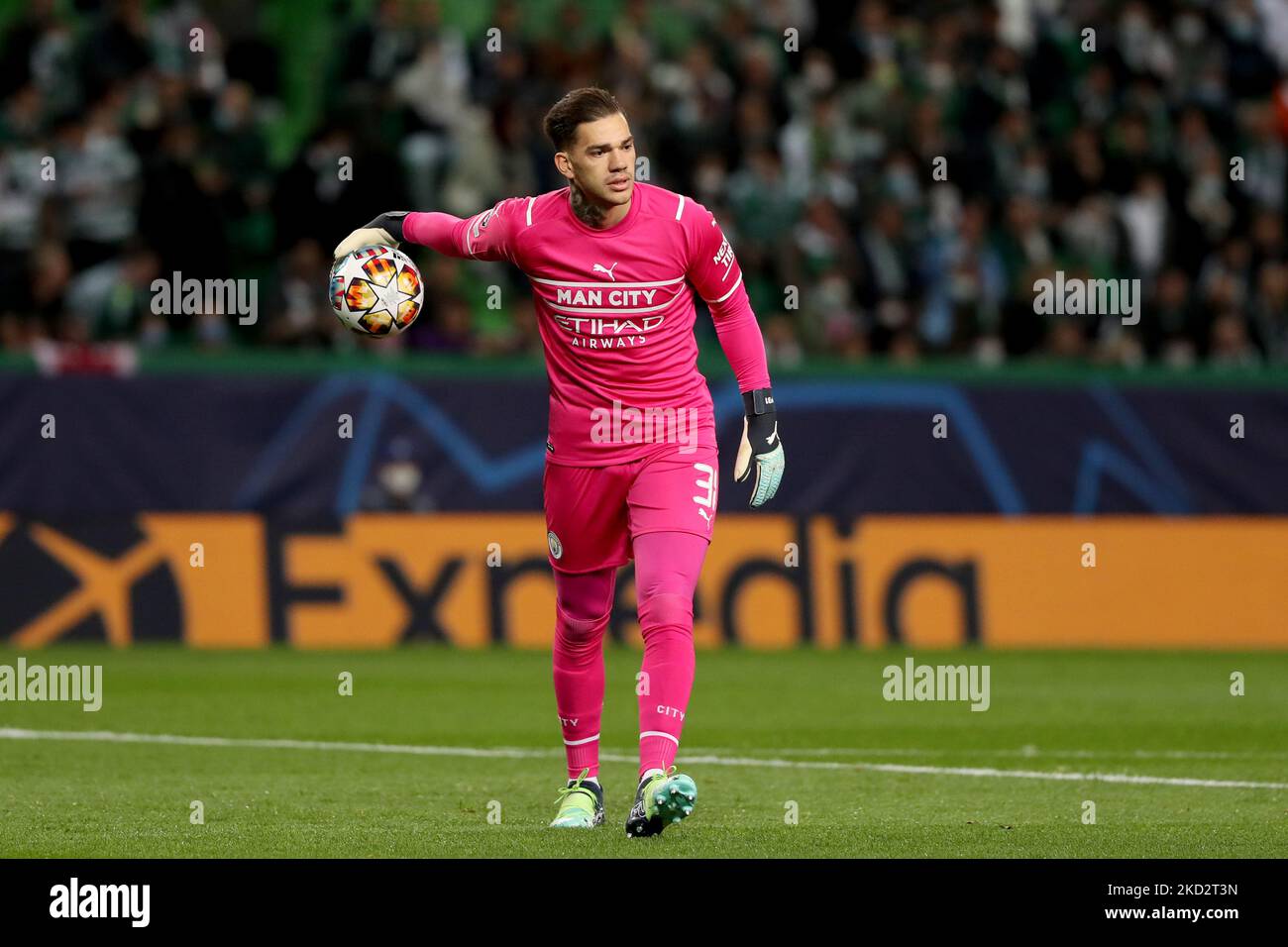 Manchester City's goalkeeper Ederson Moraes in action during the Round ...
