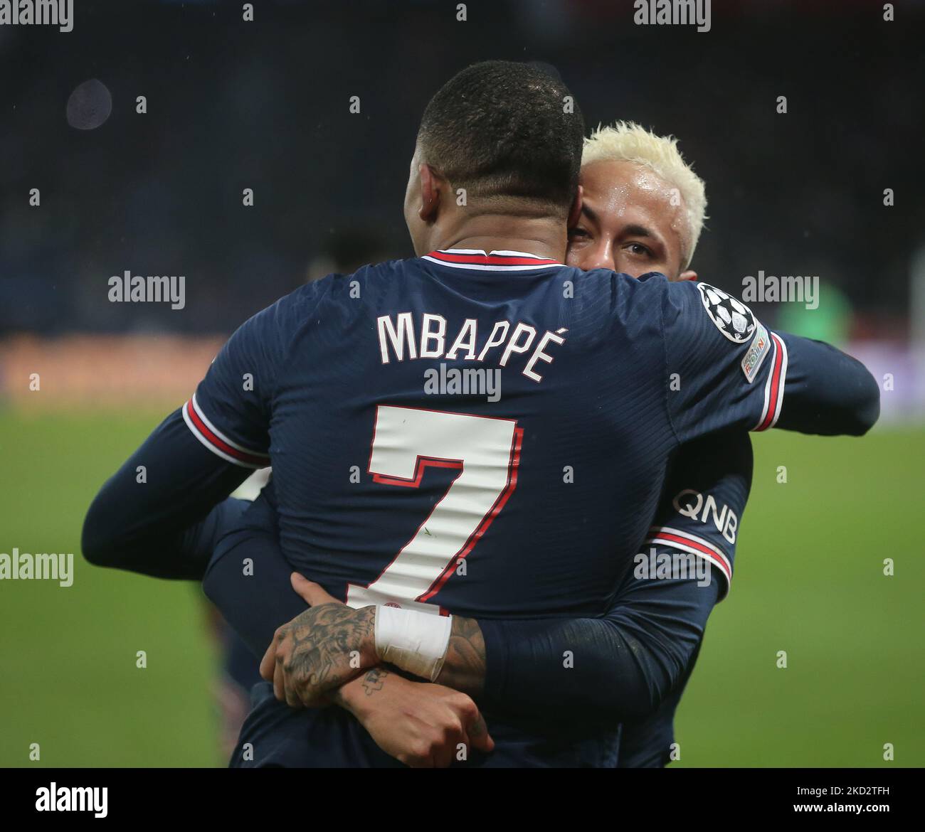 Kylian Mbappe of Paris Saint Germain celebrating his goal with his ...