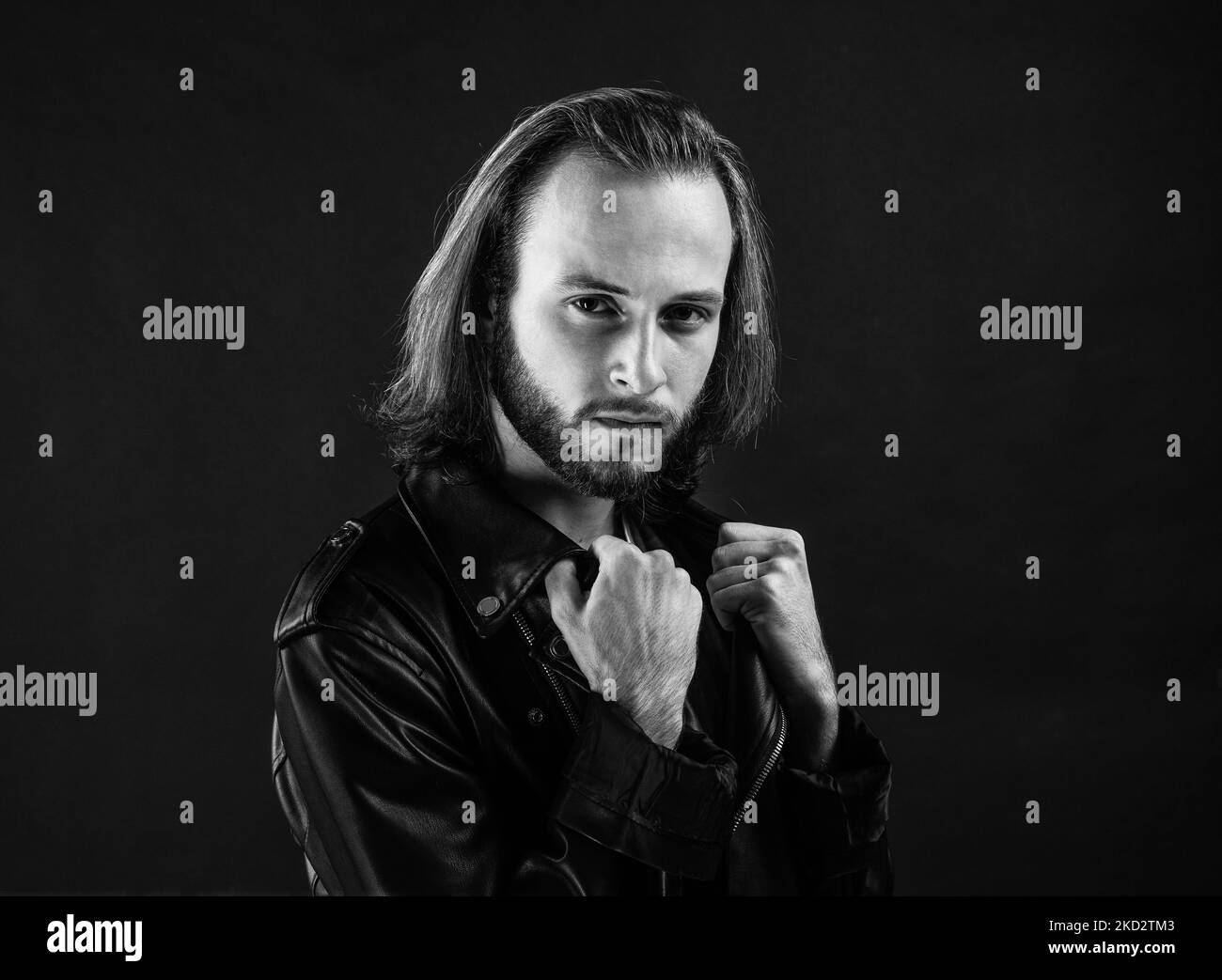 confident stylish brutal man hipster. male fashion. beard and facial ...