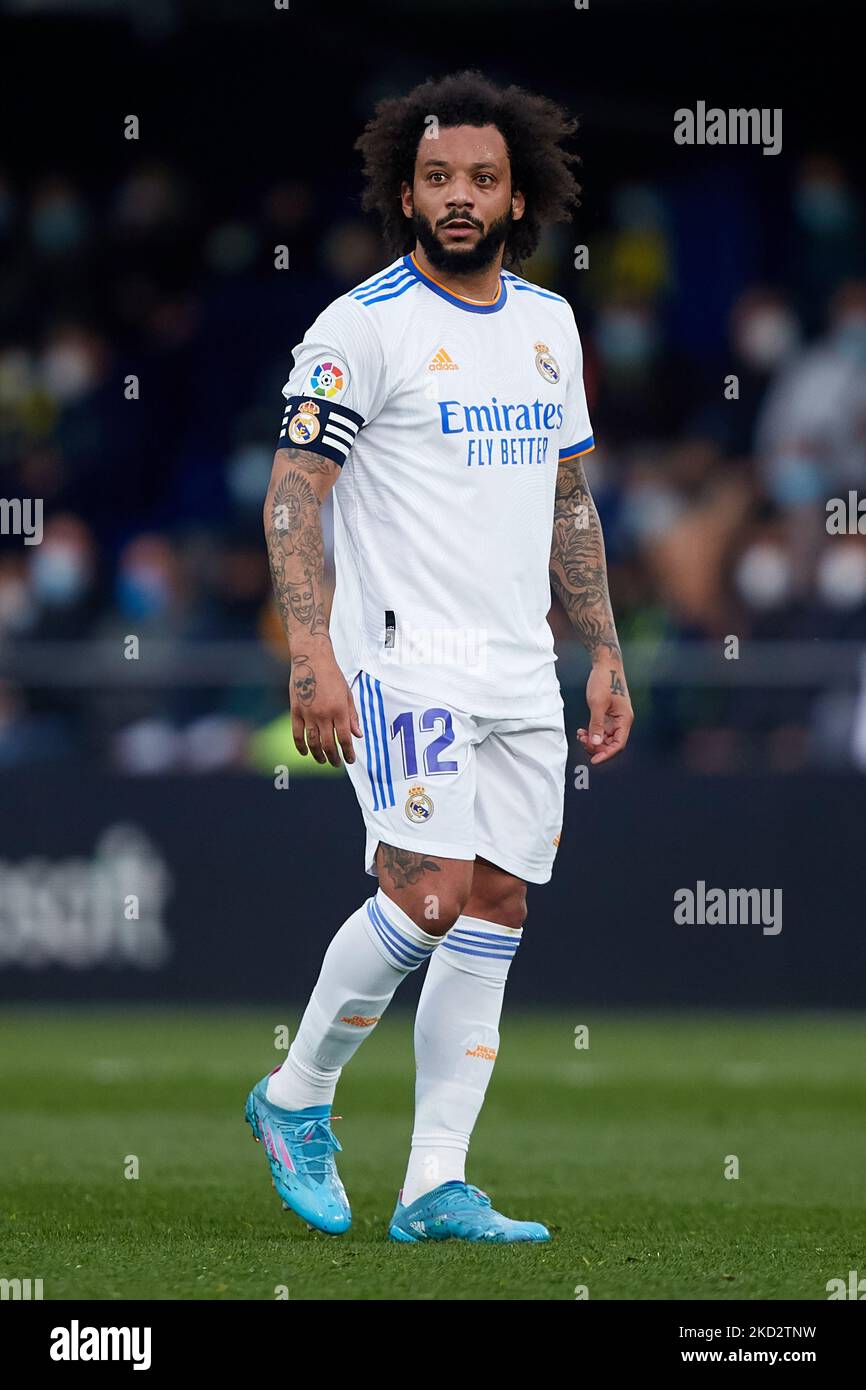Marcelo of Real Madrid CF looks on during the La Liga Santander match ...