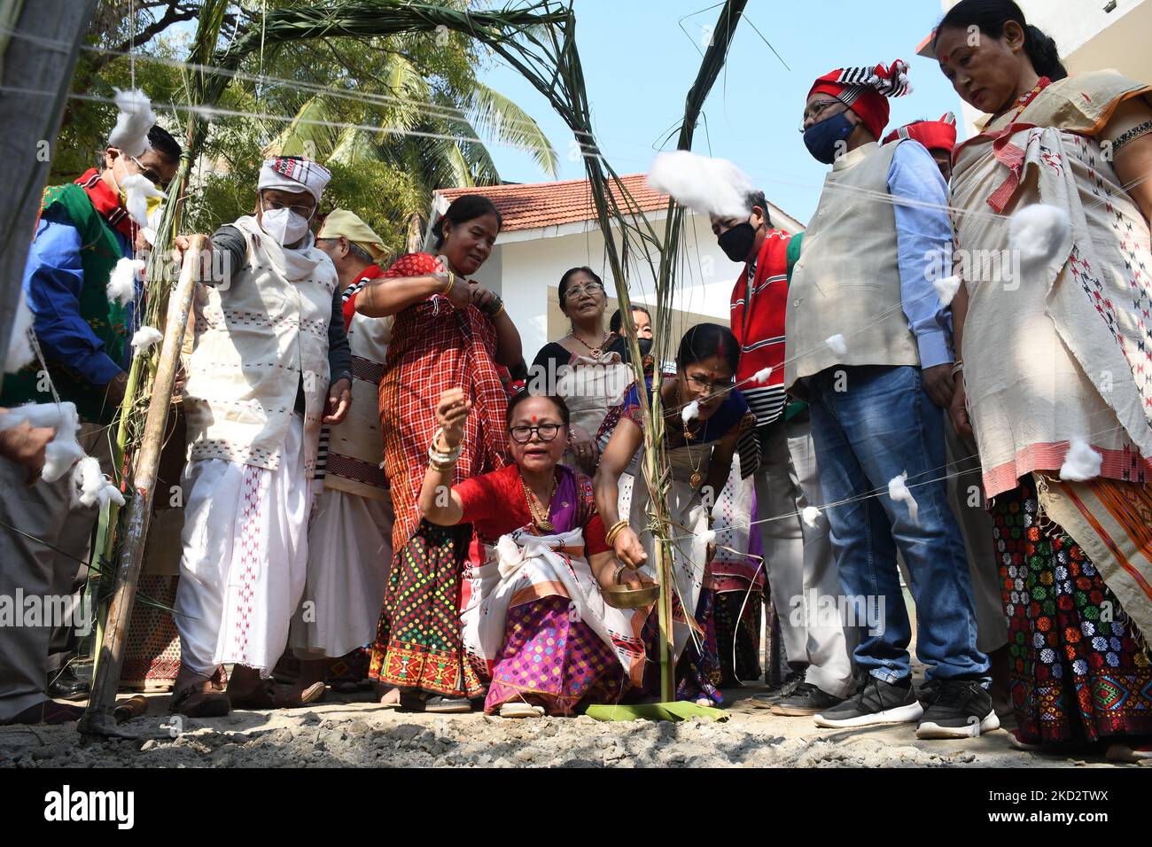 Mising tribal people performing rituals during Ali-Aye-Ligang festival ...