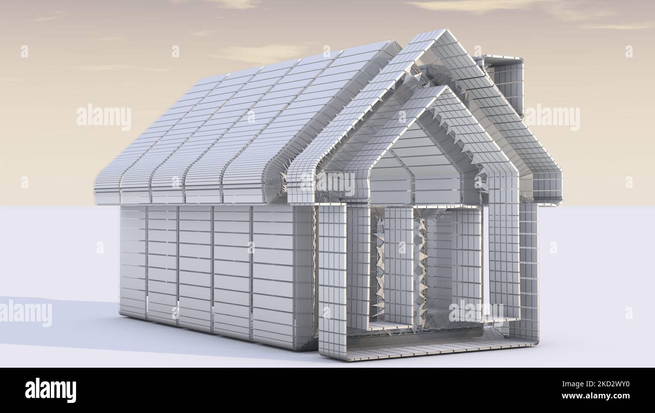 3D Illustration of a house for modern Architects, Artisans, Artists ...