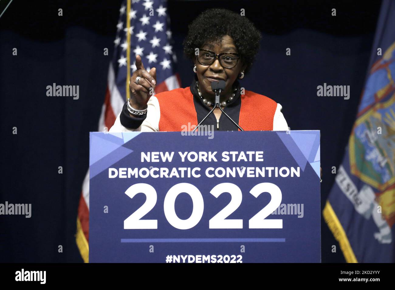 Kristen Stokes speaks during the 2022 New York State Democratic ...