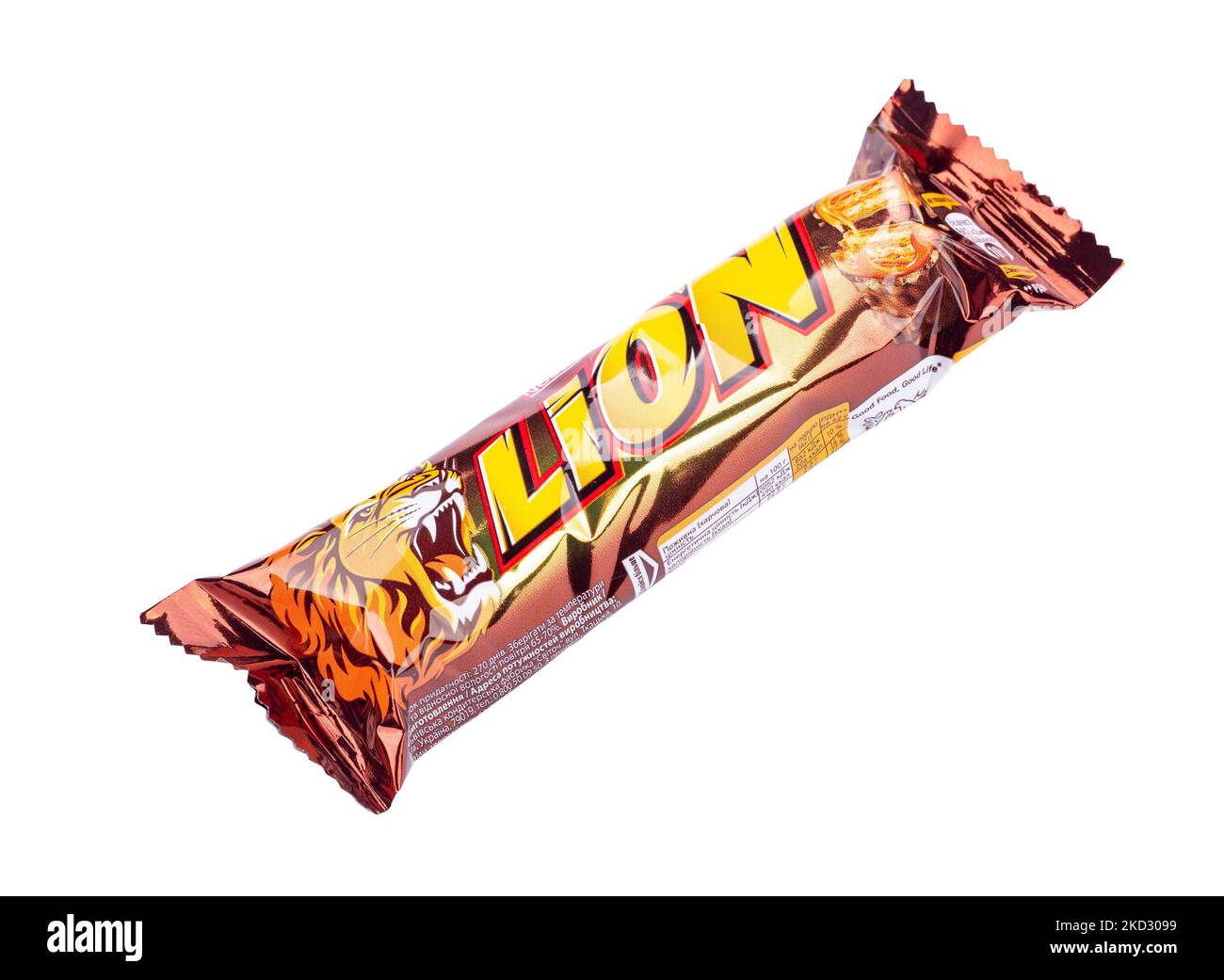 Ukraine, Kiev August 05, 2022: Lion bar isolated on white background ...