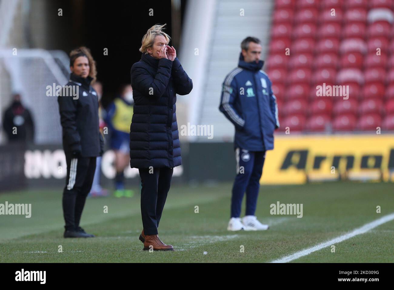 Germany head coach Martina Voss-Tecklenburg during the Arnold Clark Cup ...