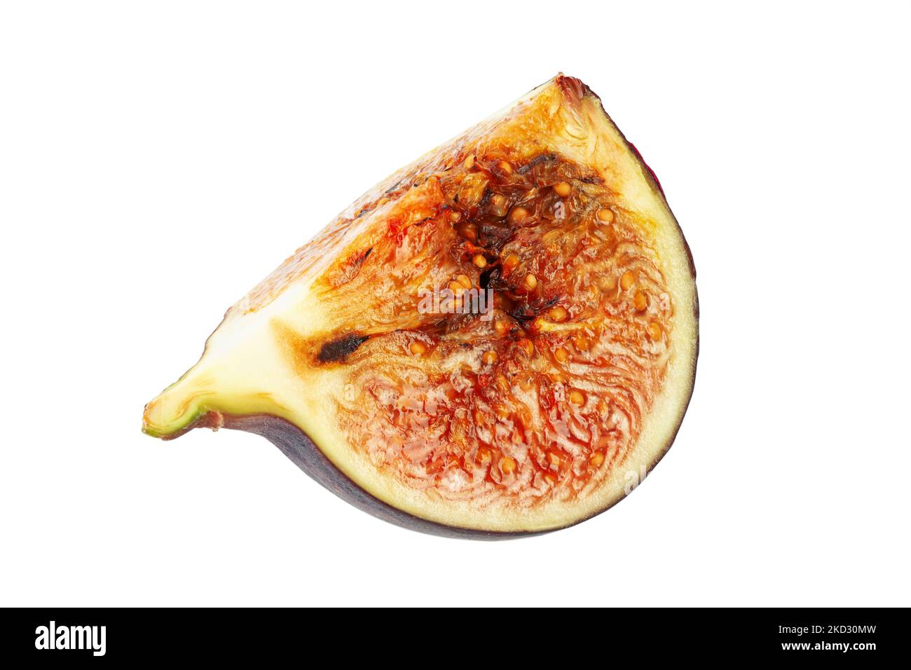 Fresh fig. Half of fruit isolated on white background. File contains ...