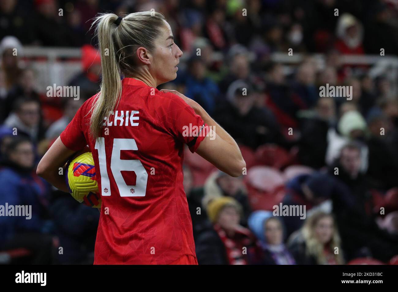 Janine Beckie of Canada during the Arnold Clark Cup match between ...