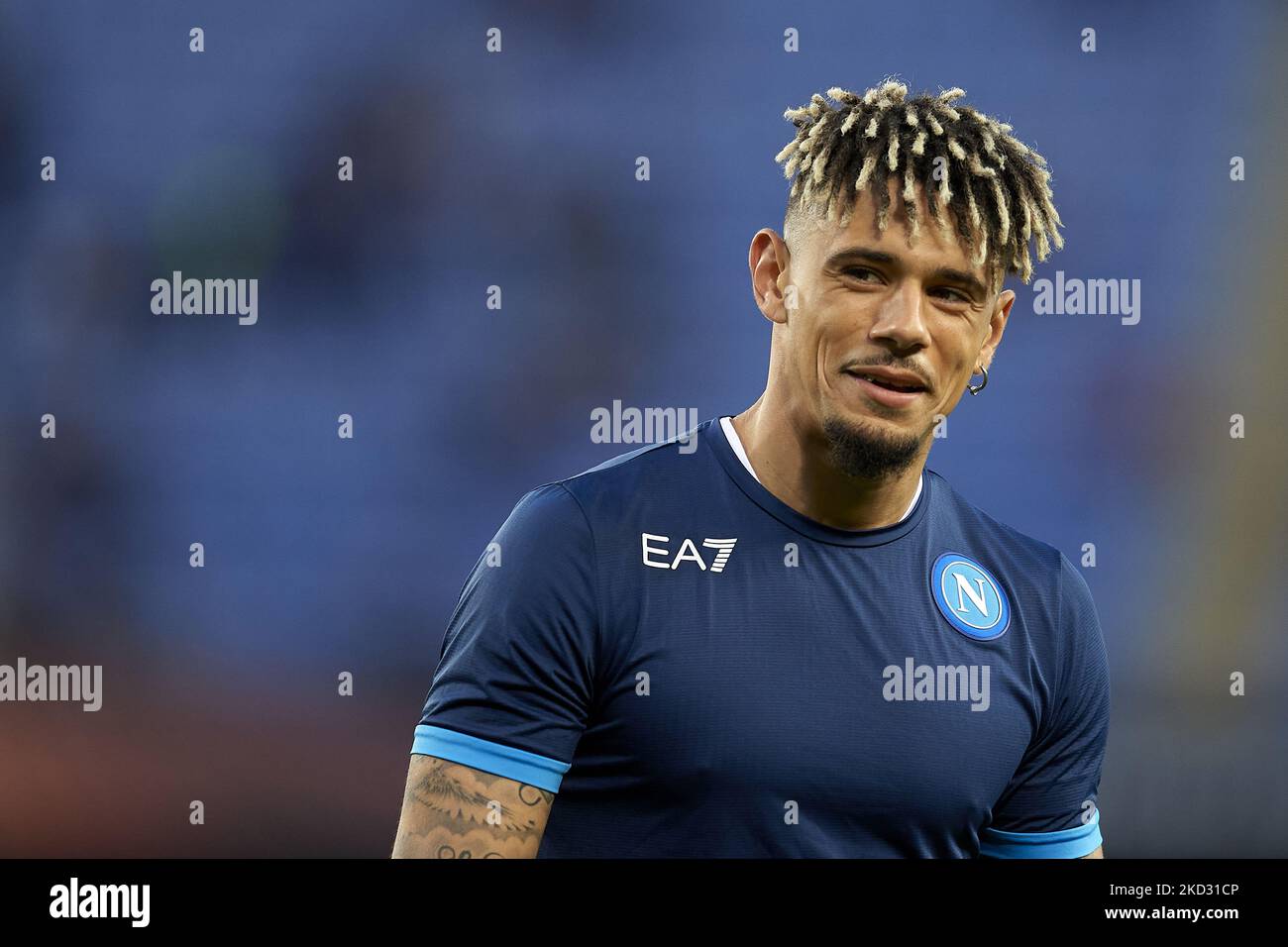 Kevin Malcuit of Napoli during the warm-up before the UEFA Europa ...