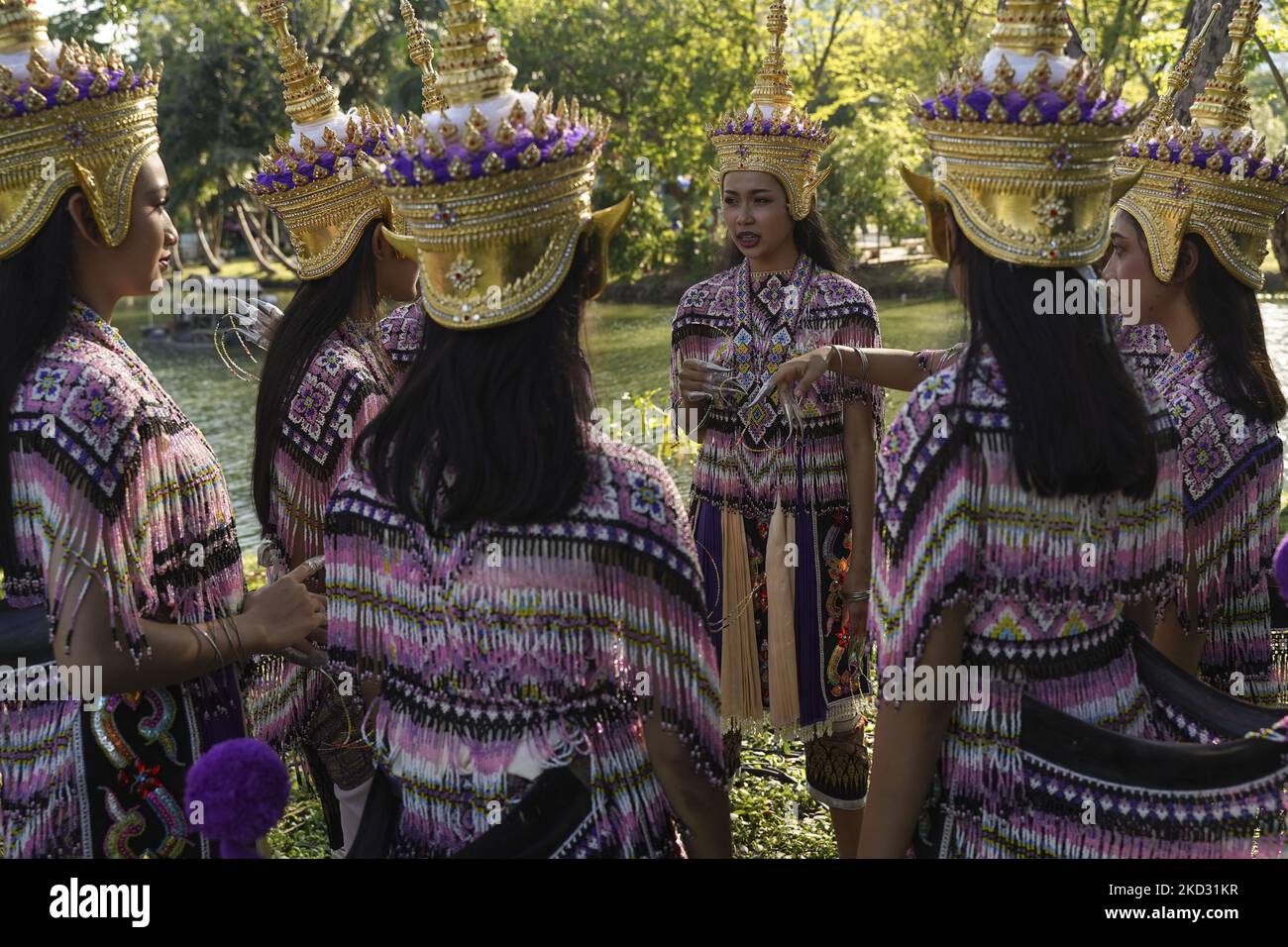 Traditional Thai dancers ''Manora'' prepare to perform during the ...