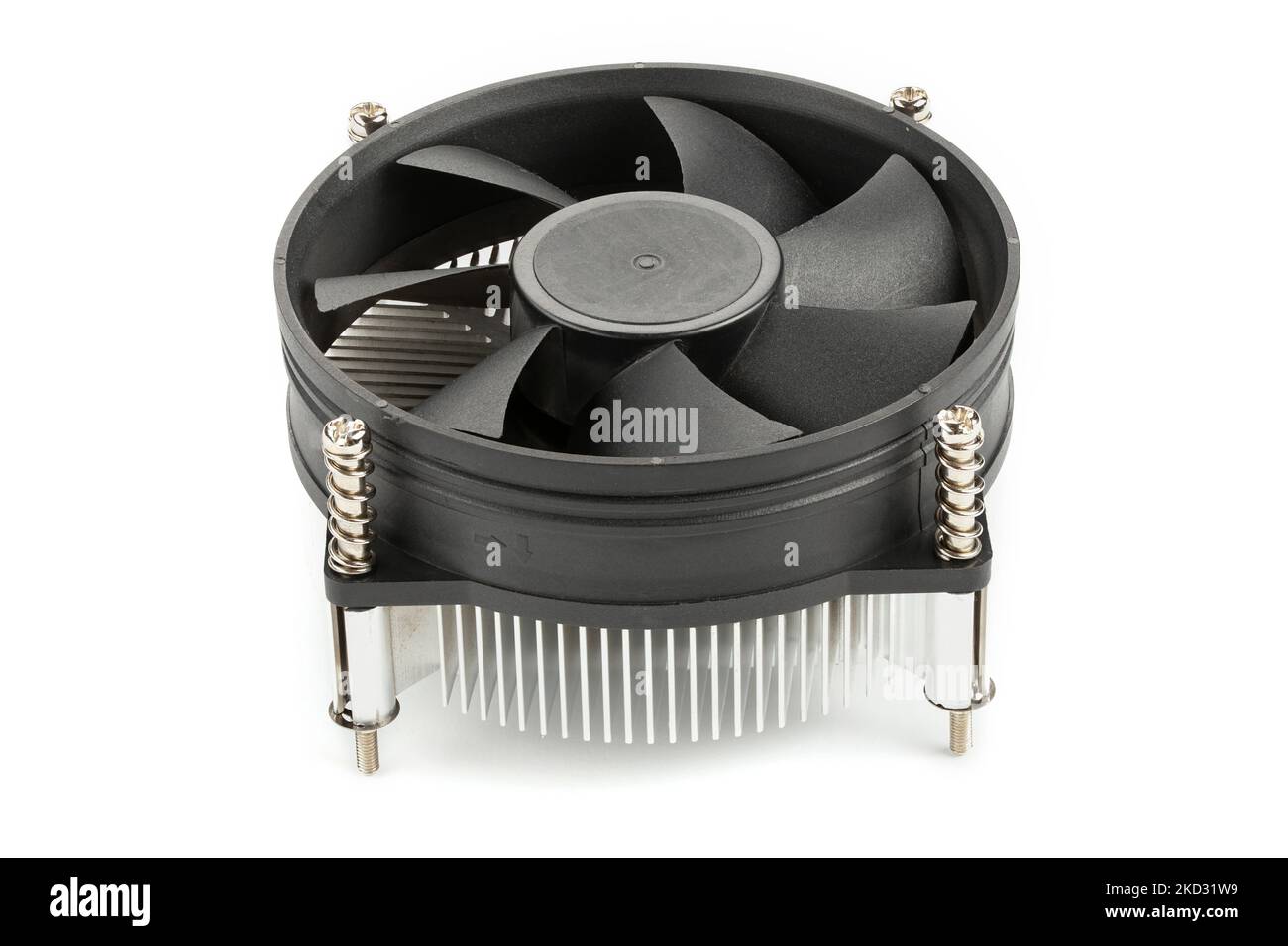 Сomputer components, fan. Cpu cooler, heat sink with on isolated white ...