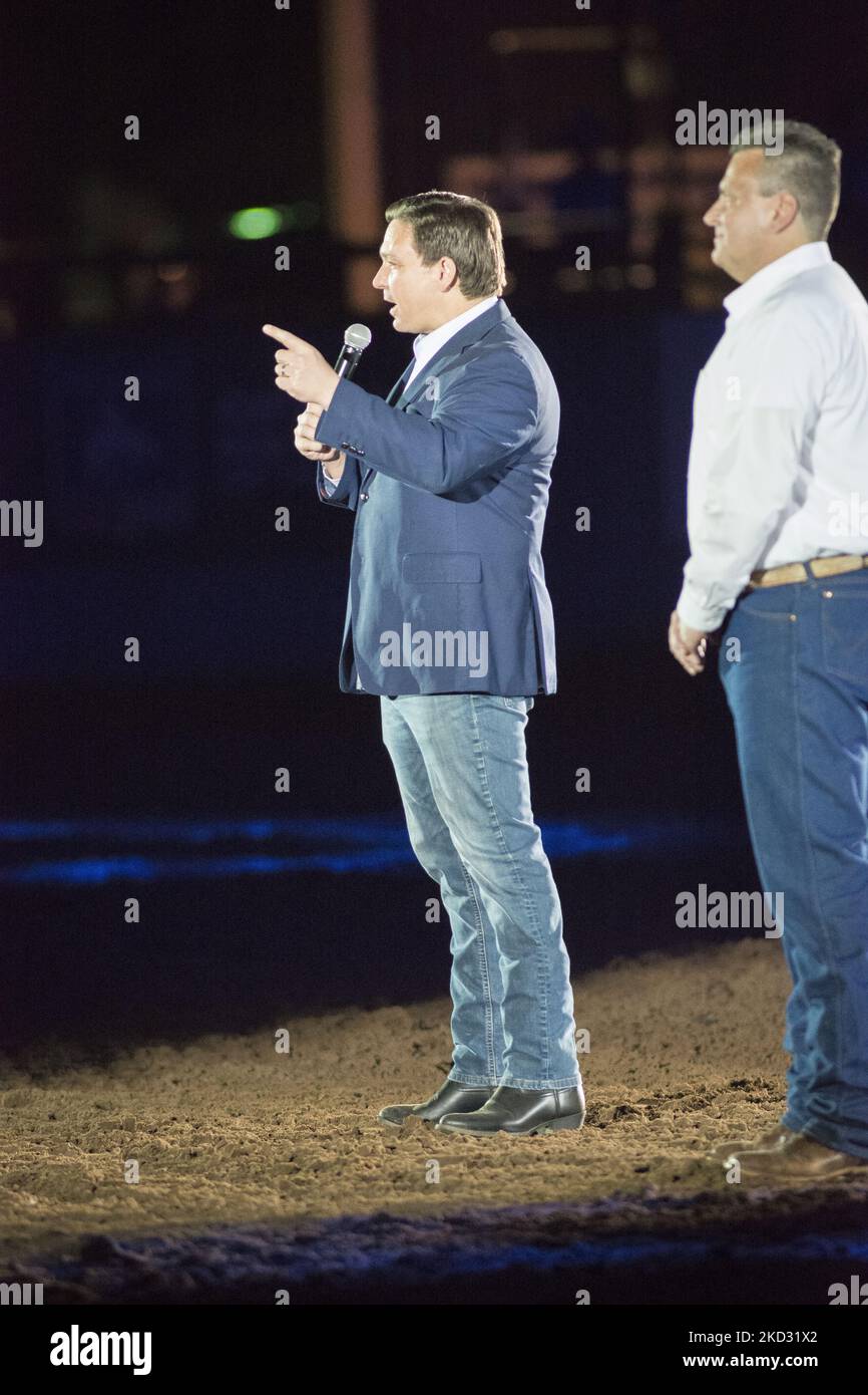 Ron DeSantis - the 49th Governor of Florida delivers remarks during the ...