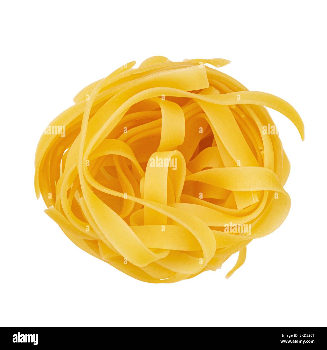 Rolled tagliatelle shape of italian pasta isolated on white background ...