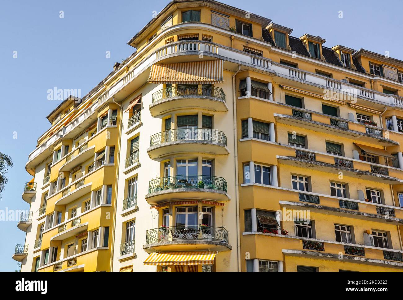 An old yellow building in Annecy Stock Photo - Alamy