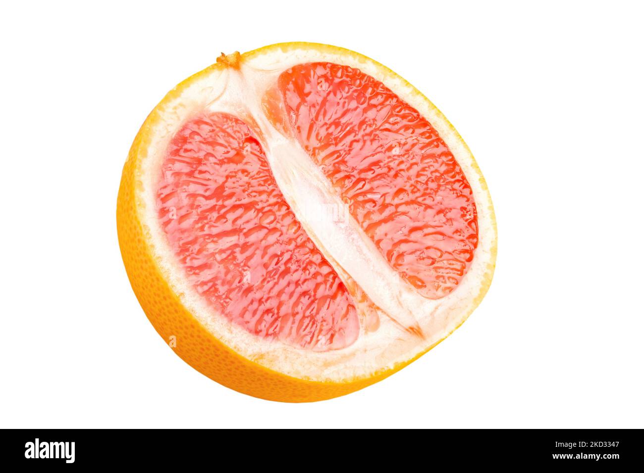 Organic grapefruit isolated on white background. Ripe half of pink grapefruit citrus fruit. Full ...