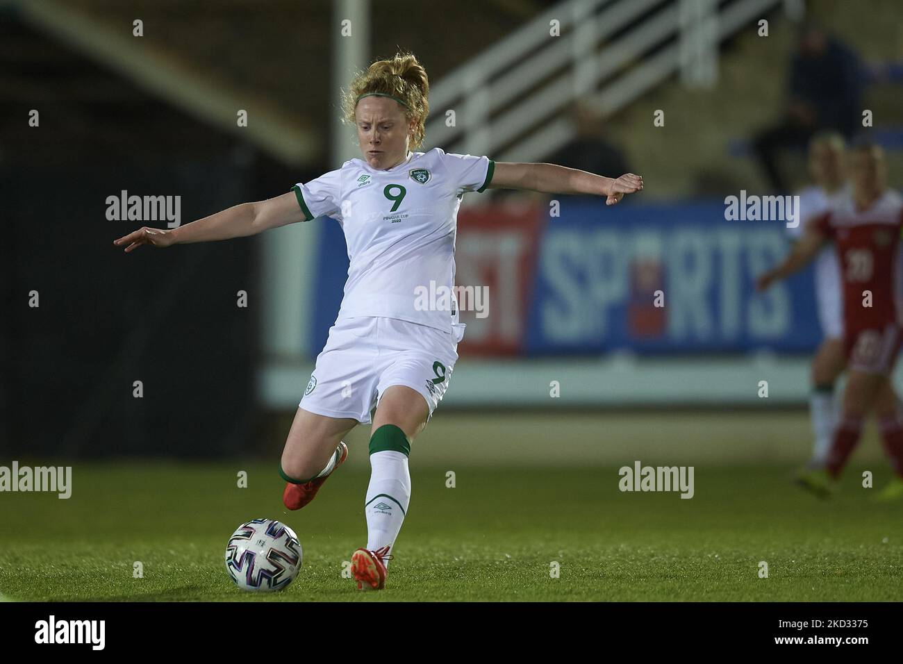 Amber Barrett of Ireland in action during the international friendly ...