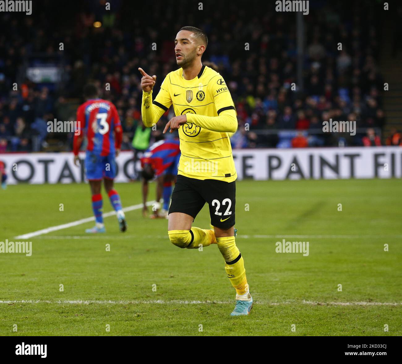 Chelsea's Hakim Ziyech celebrates his goal during Premier League ...