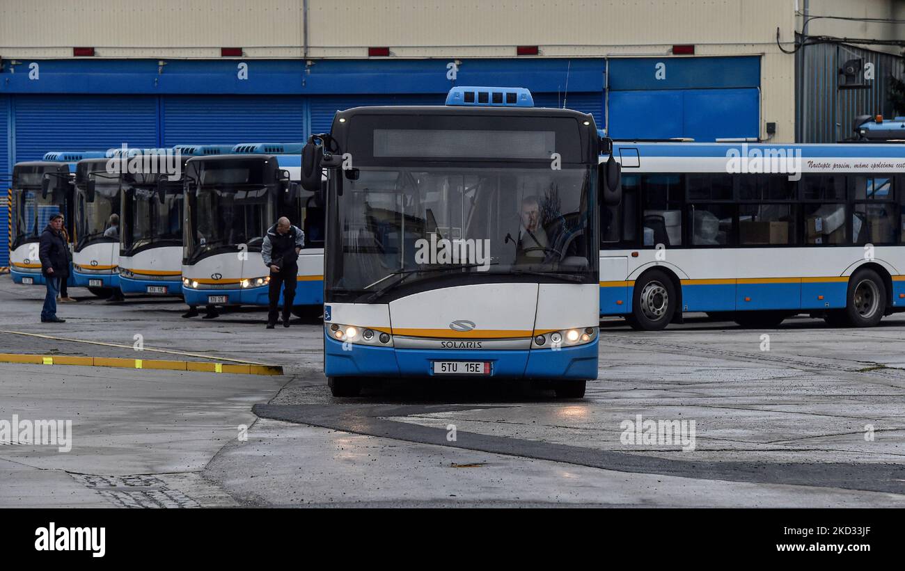 Ukraine, Ostrava. 5th Nov, 2022. Departure of seven buses donated by ...