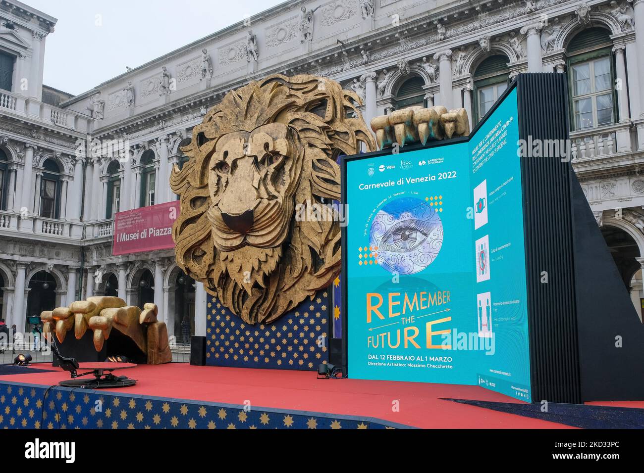Stage for carnival shows in Piazza San Marco during the News Venice ...