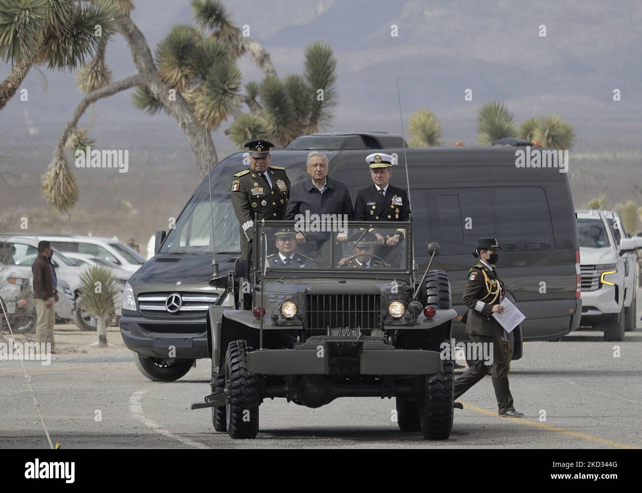 Andrés Manuel López Obrador, President of Mexico, accompanied by Luis ...