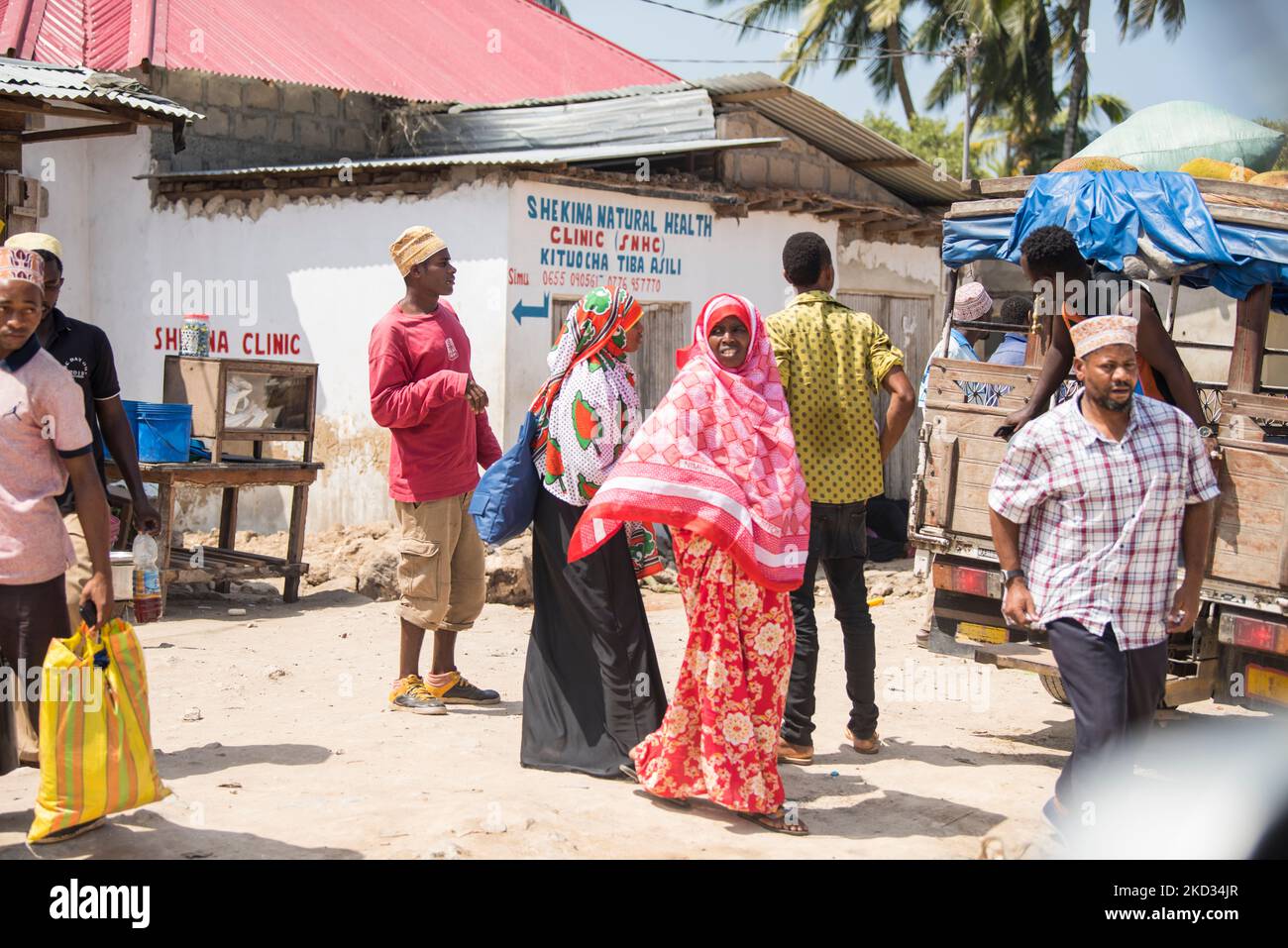 Zanzibar City, Tanzania - May 01,2022: Street view of the usual daily ...