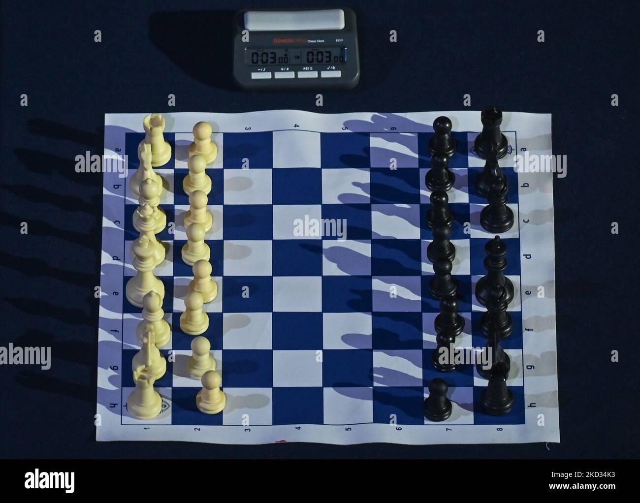 Chess set ready for players to compete during the 17th edition of the ...