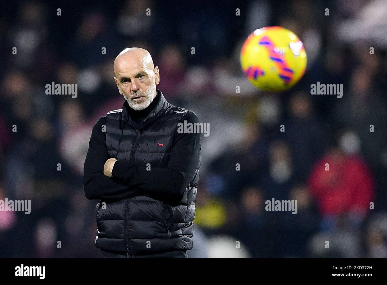 Stefano Pioli manager of AC Milan looks on during the Serie A match ...