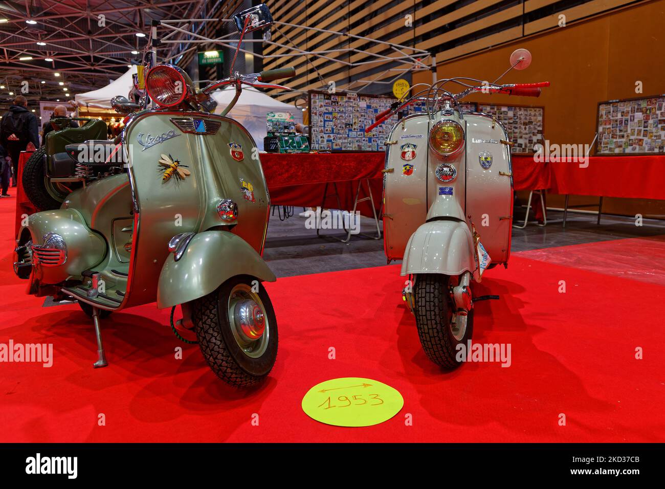 LYON, FRANCE, November 4, 2022 : Vespa and Lambretta scooters at the ...