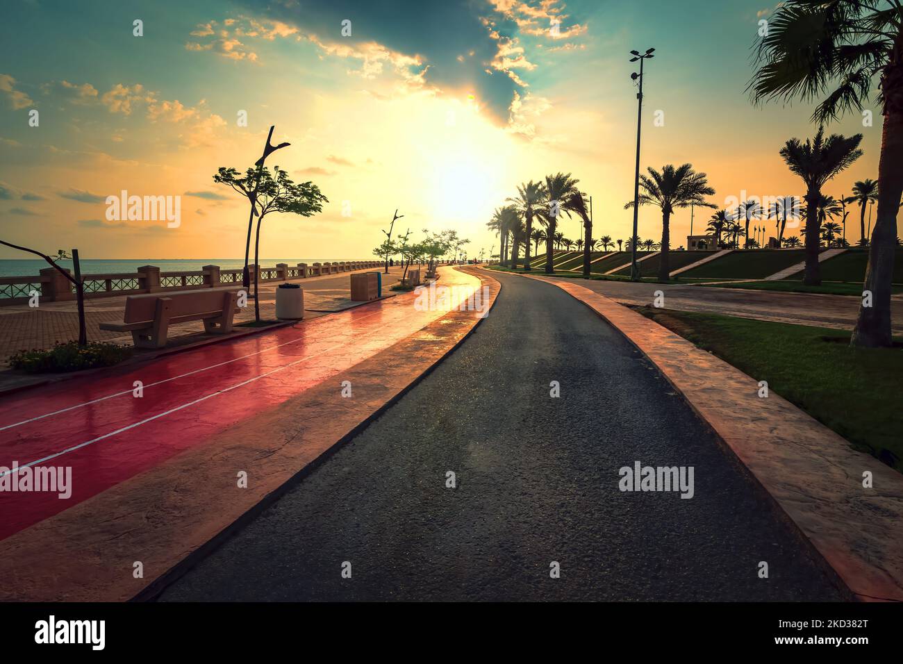 Al khobar Corniche Park Morning view. City Khobar, Saudi Arabia Stock ...