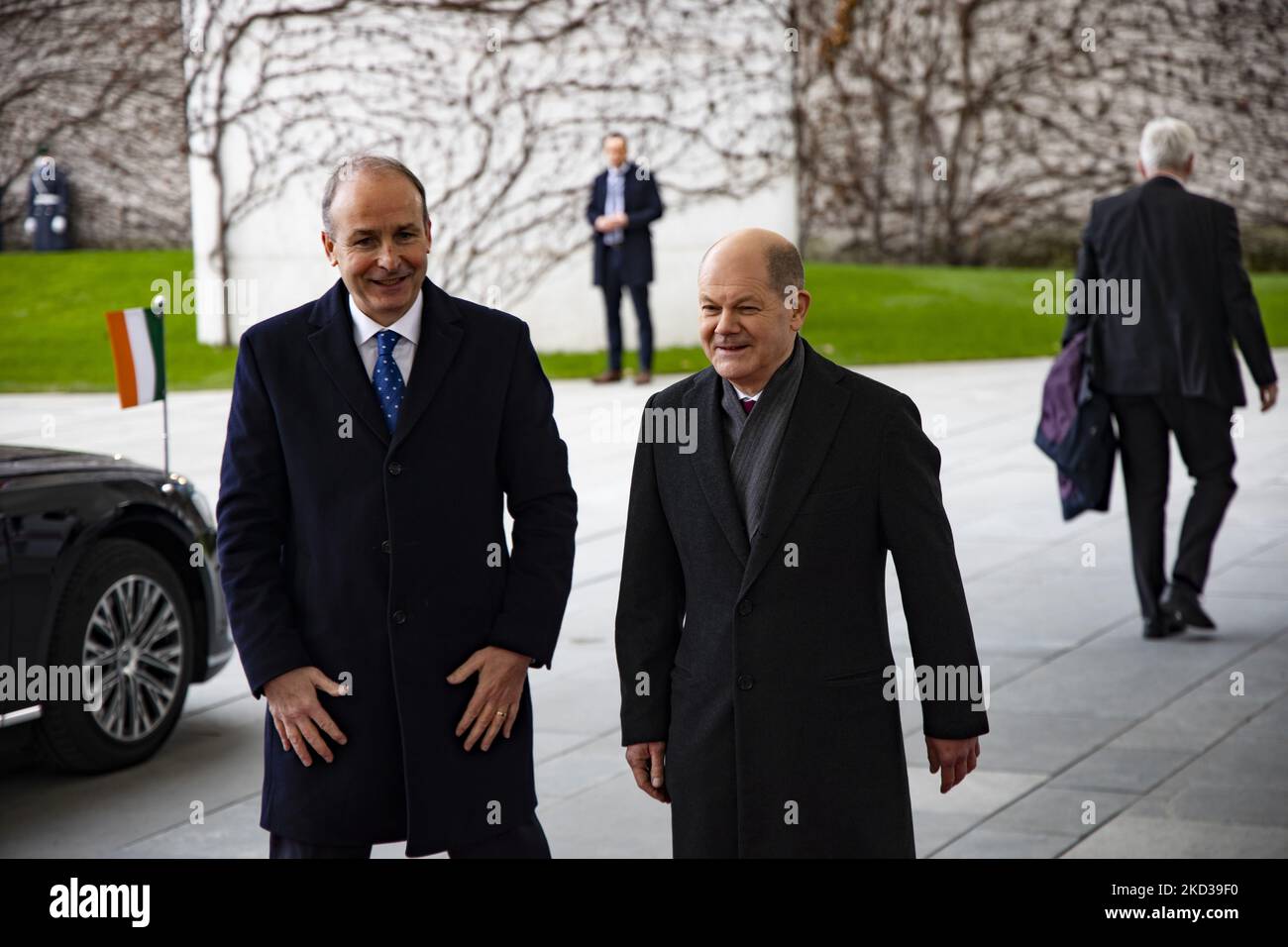 German Chancellor Olaf Scholz (R) receives Irish Prime Minister Micheal ...
