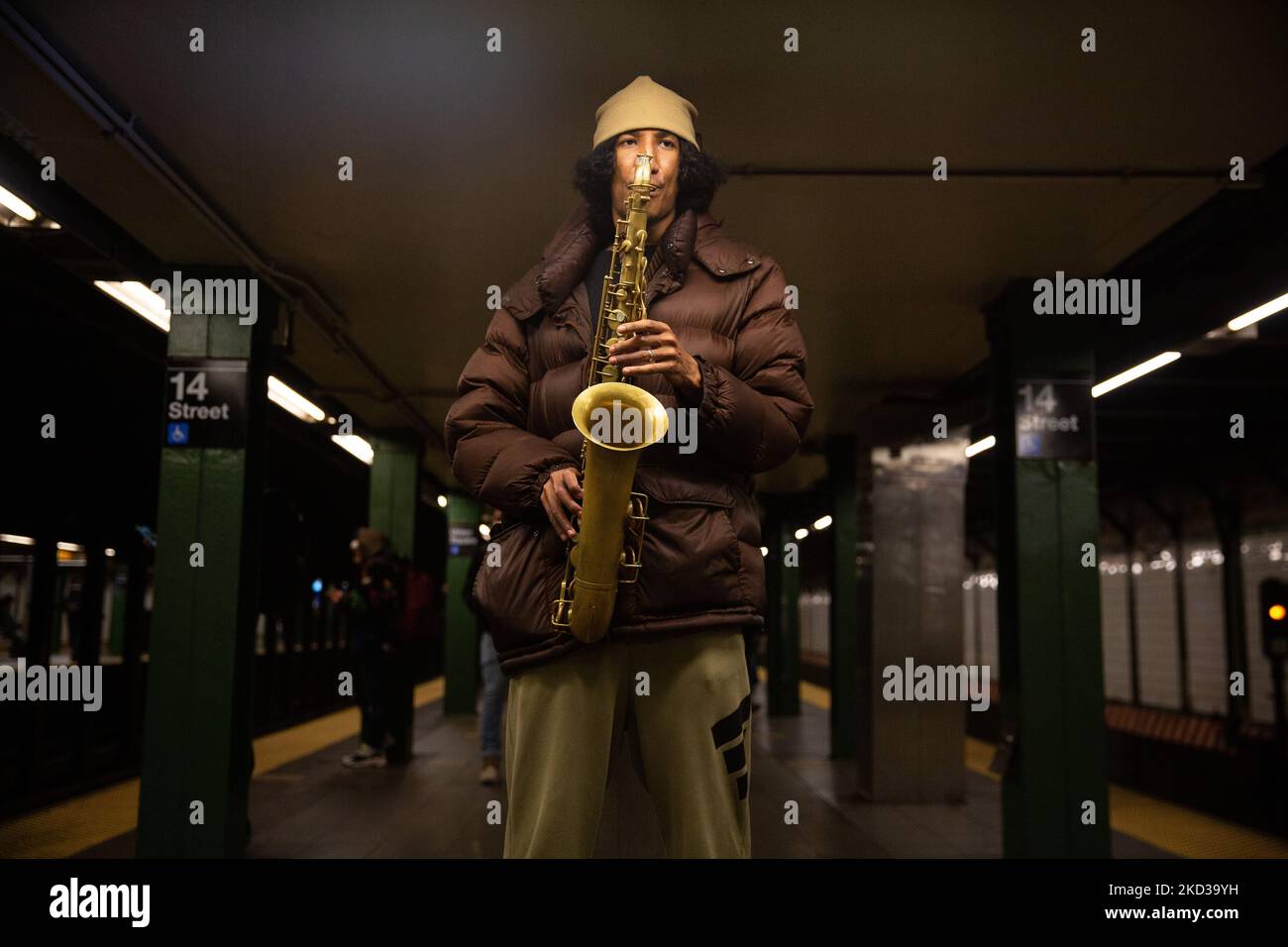 Pedestrian traffic on New York City subway platforms, including Times ...