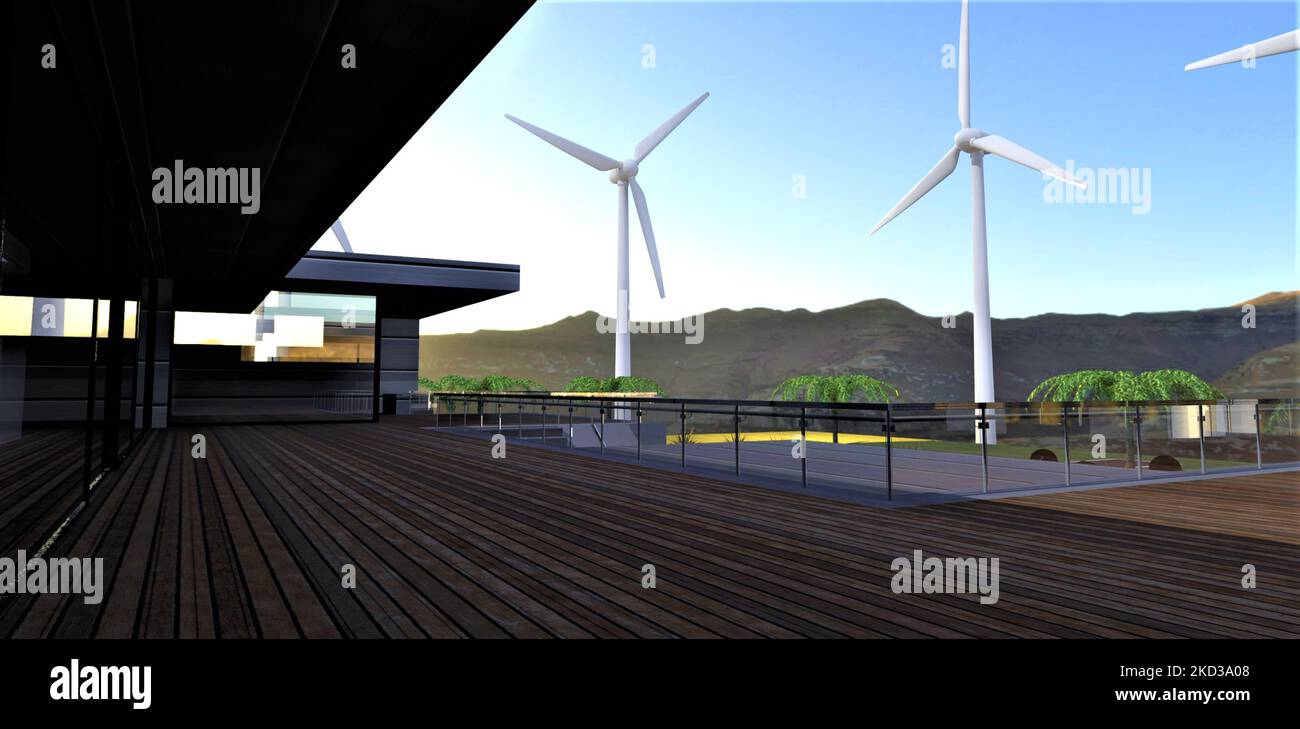 Environmentally friendly wooden flooring as a decoration of the terrace ...