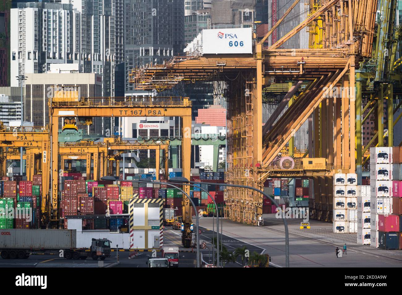 Keppel Terminal of the Singapore Port with parts of the Central ...